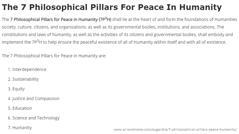 The 7 Philosophical Pillars for Peace in Humanity @ Free Xenon